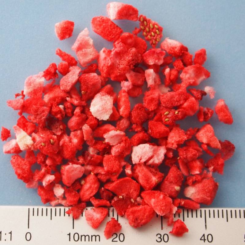 Organic strawberry granules FD 2-5 mm | Bulk | Food Producer